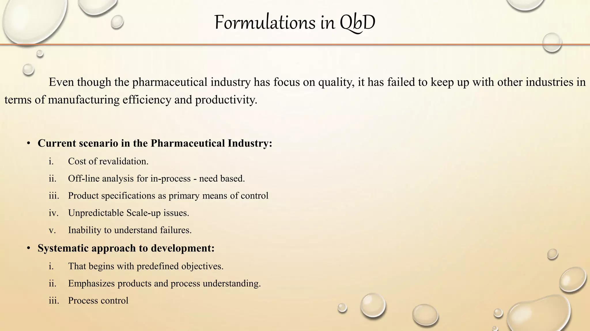 Quality by design (QbD) and process analytical technology (PAT) | PPTX