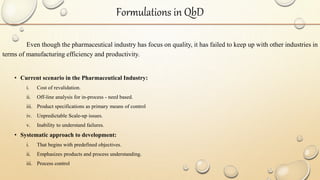 Quality by design (QbD) and process analytical technology (PAT) | PPTX
