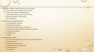 Quality by design (QbD) and process analytical technology (PAT) | PPTX