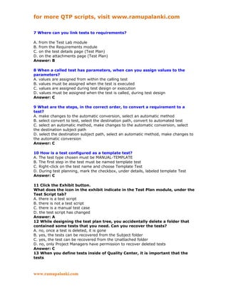 Quality center certification questions | PDF