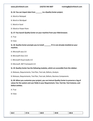 Quality center interview questions and answers | DOCX