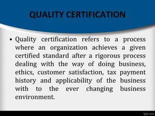 What Is A Quality Certificate