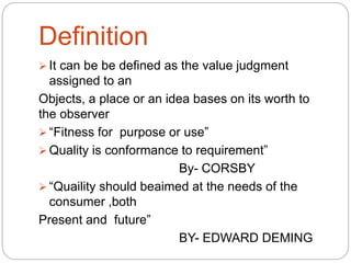 Quality , Meaning of Quality | PPTX
