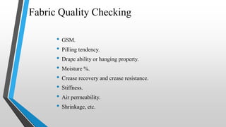 Quality checking in apparel sector | PPTX