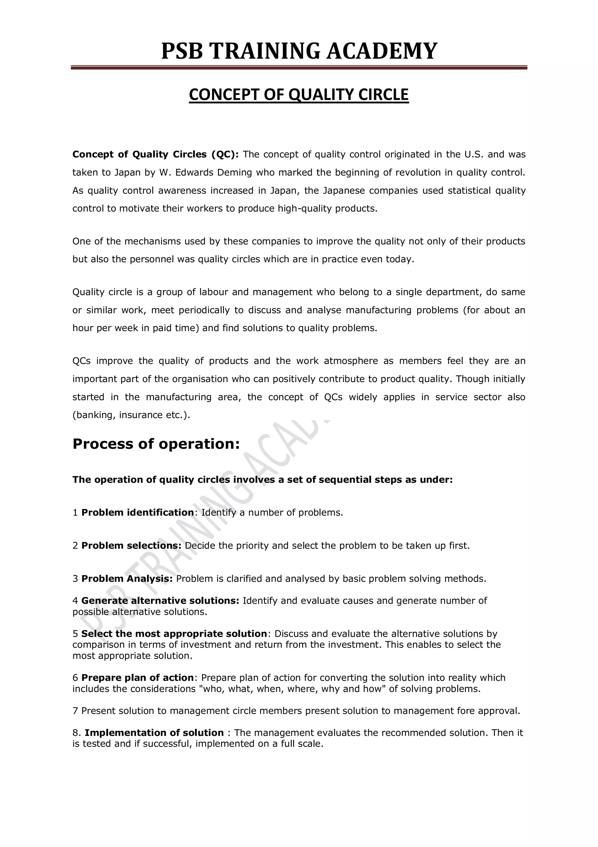 Quality circle | PDF