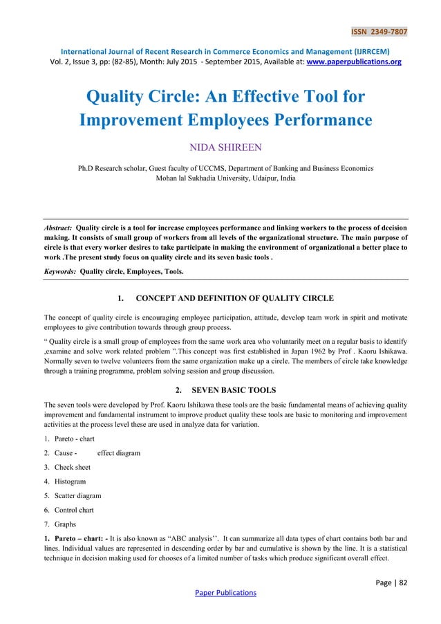 Quality Circle: An Effective Tool for Improvement Employees Performance ...