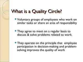 Quality Circles,HR, MBA, Organization, | PPT | Human Resources | Business