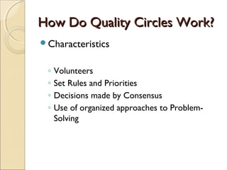 Quality Circles,HR, MBA, Organization, | PPT | Human Resources | Business