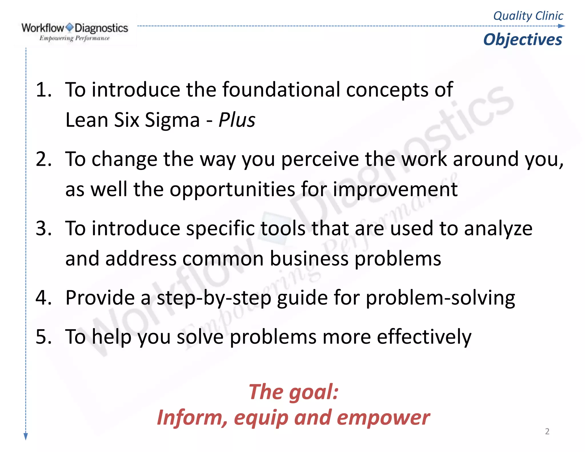 Quality Clinic - Lean Six Sigma Fundamentals Training - Sample | PDF