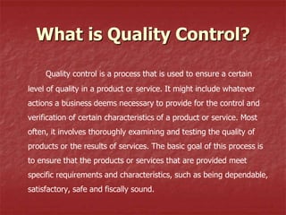 Quality control | PPTX
