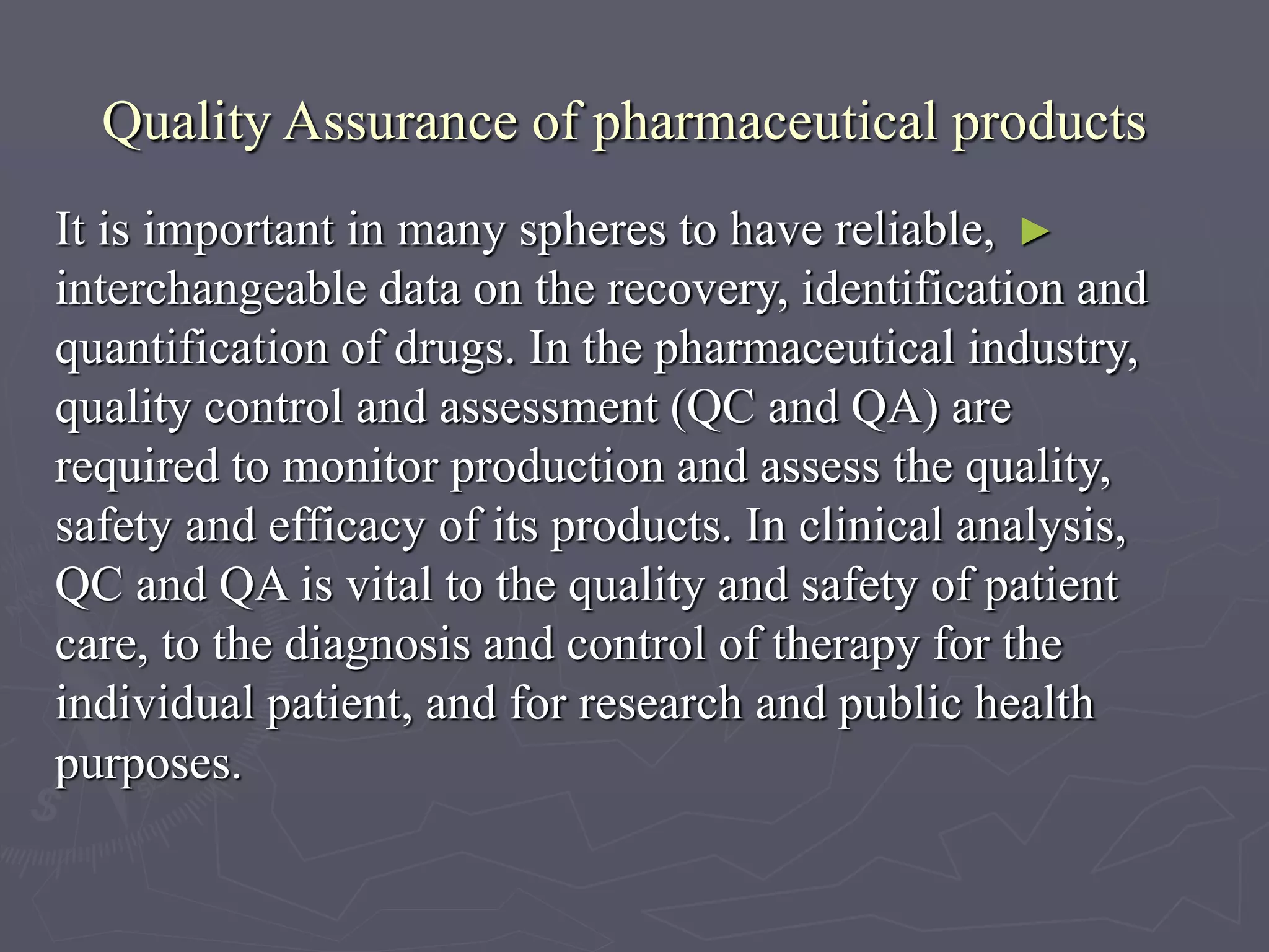 Quality control of pharmaceuticals | PDF