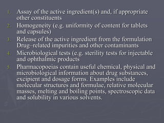 Quality control of pharmaceuticals | PDF