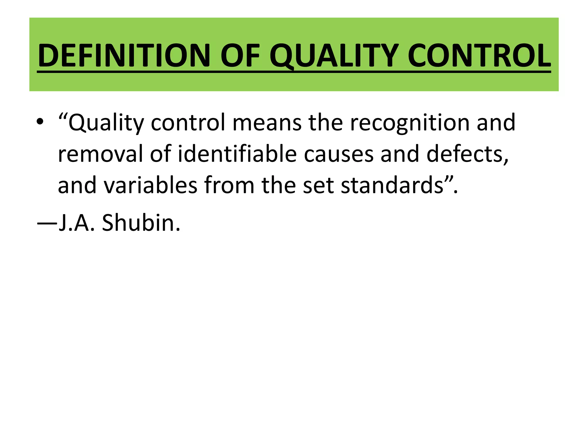 Quality Control | PPTX