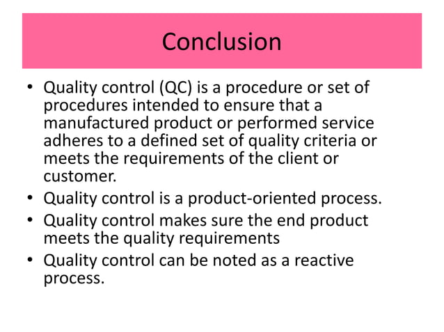 Quality Control | PPTX