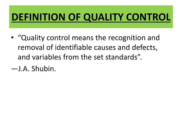 Quality Control | PPTX