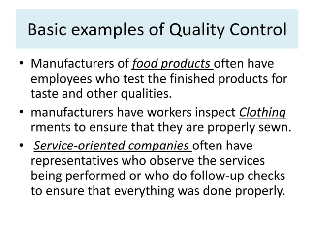 Quality Control | PPTX