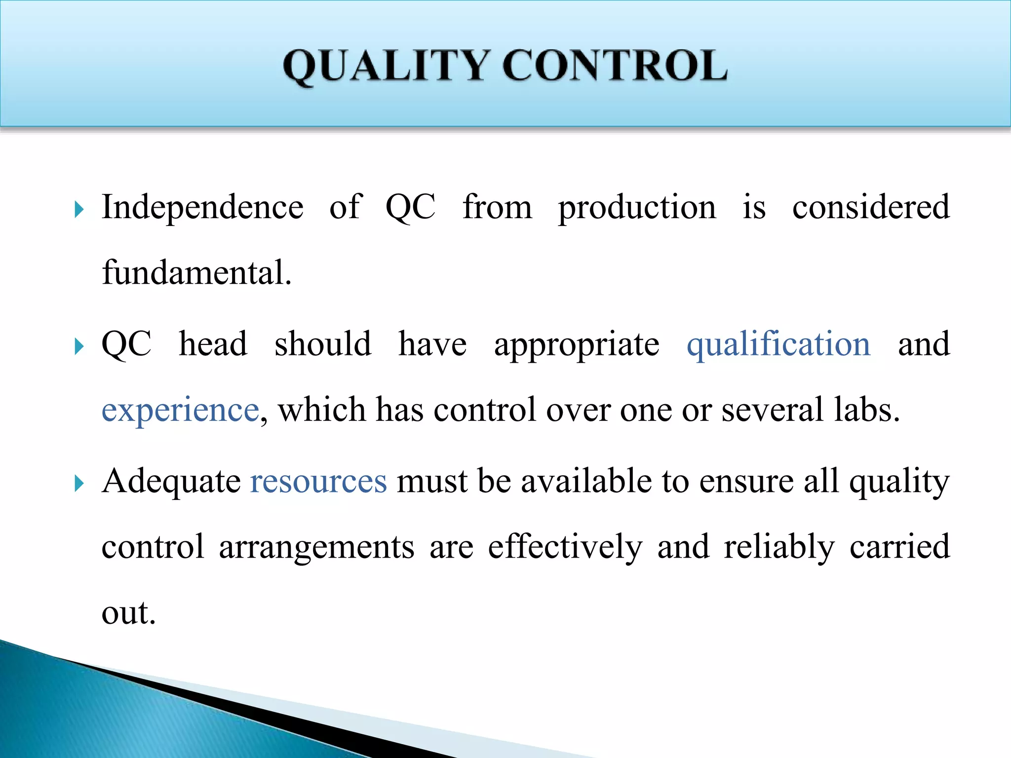Quality Control in Pharmaceutical Industry | PPTX