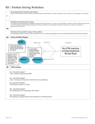 Problem Solving (ATM Services) | PDF