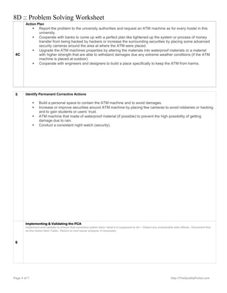 Problem Solving (ATM Services) | PDF