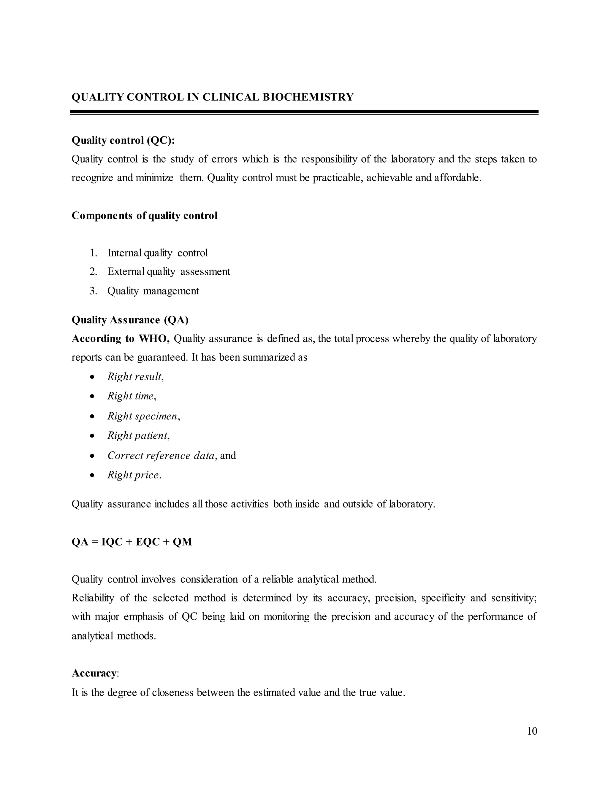 Quality control in Biochemistry by Pradip Hamal | DOCX