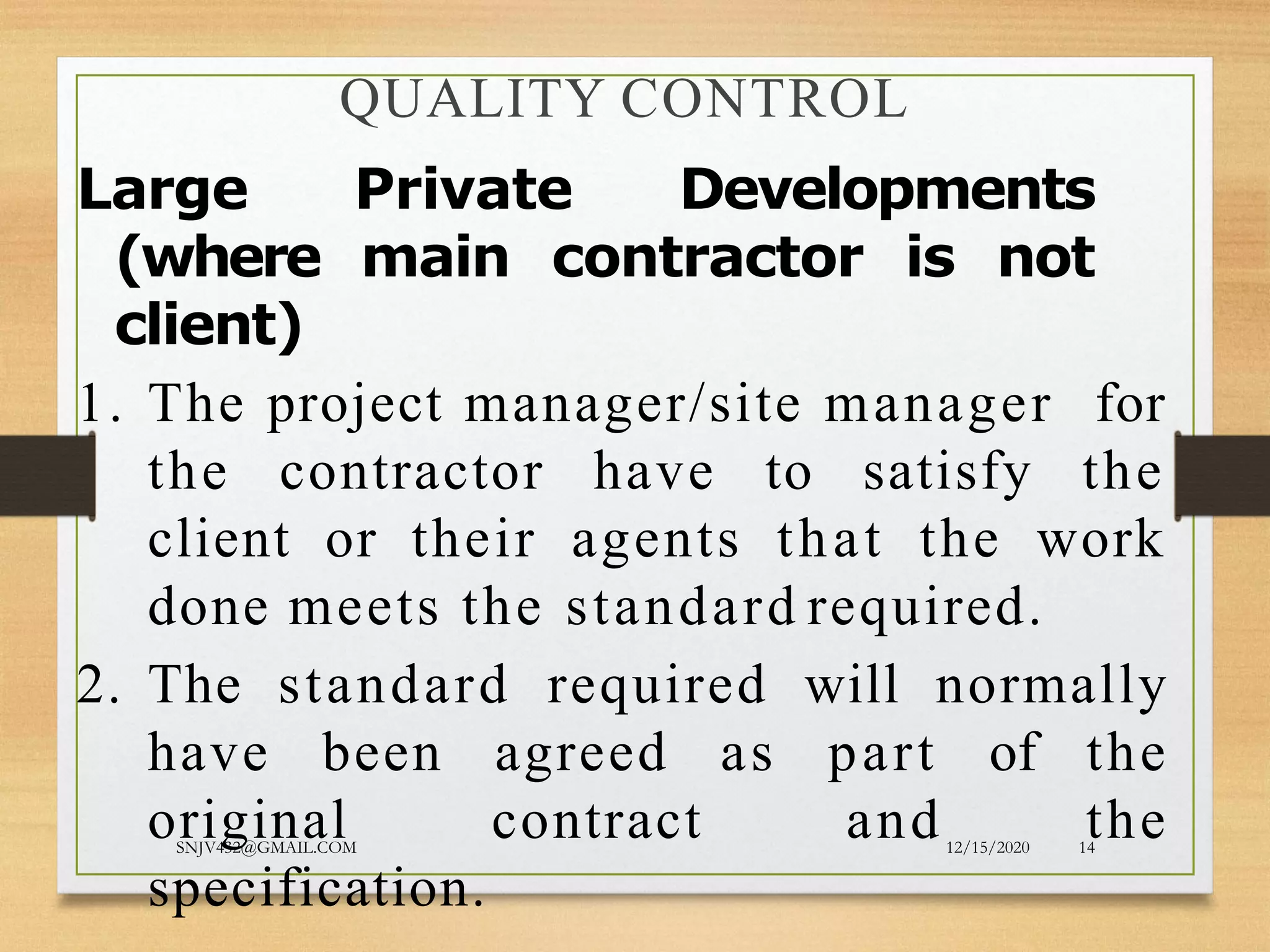 Quality control IN CONSTRUCTION | PDF