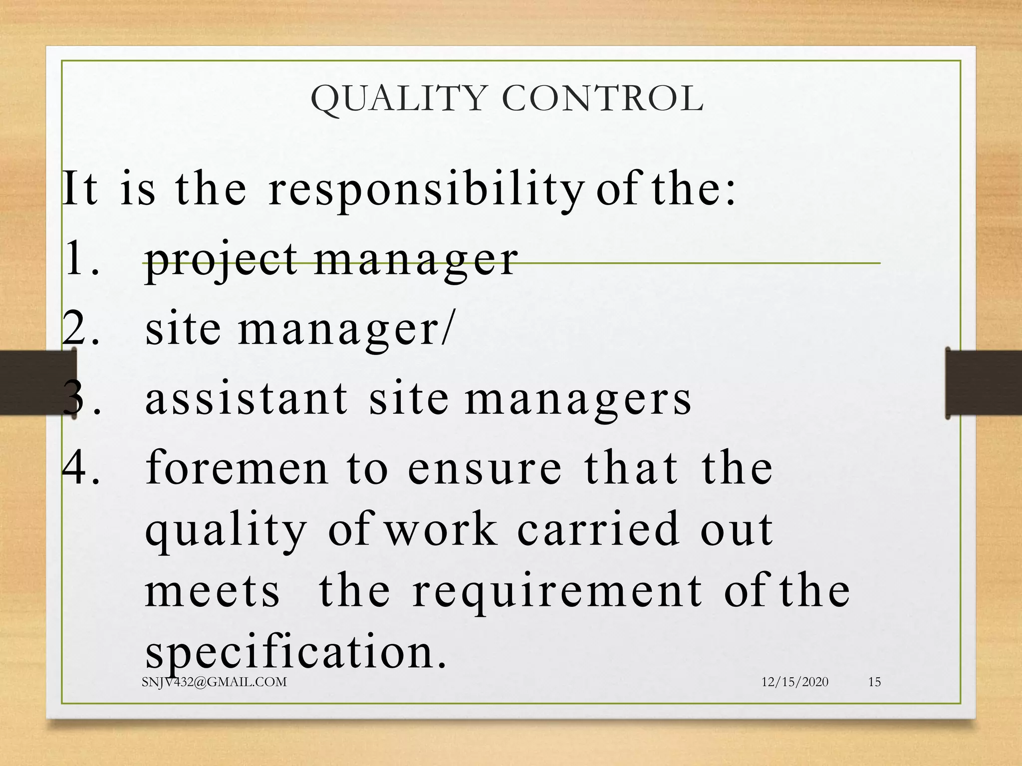Quality control IN CONSTRUCTION | PDF