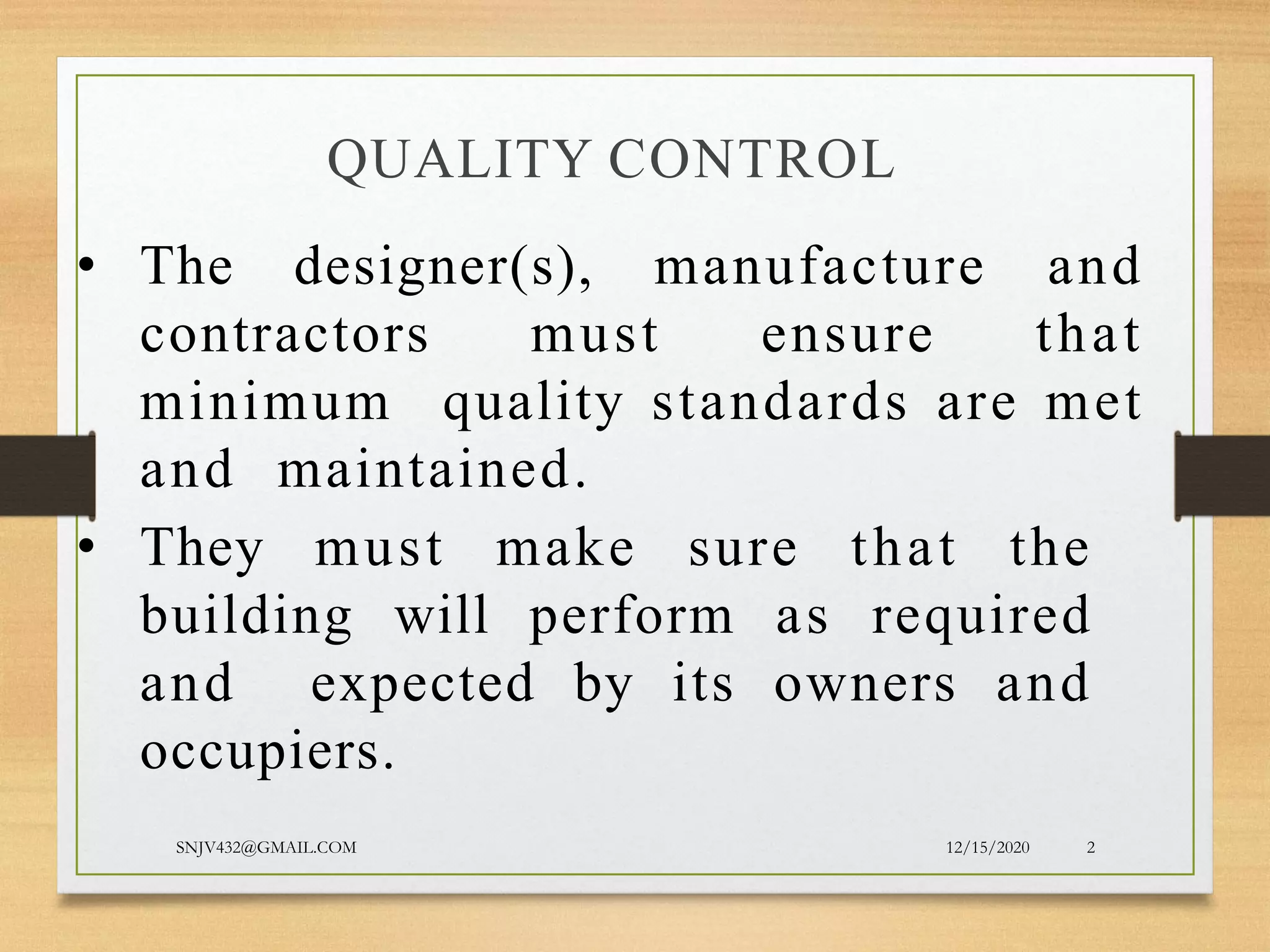 Quality control IN CONSTRUCTION | PDF