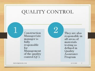 Quality control IN CONSTRUCTION | PDF