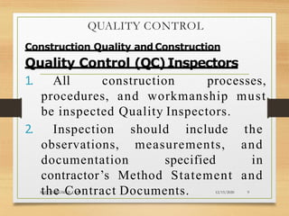 Quality control IN CONSTRUCTION | PDF