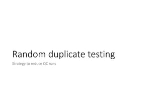 Quality Control for Medical Laboratories | PPTX
