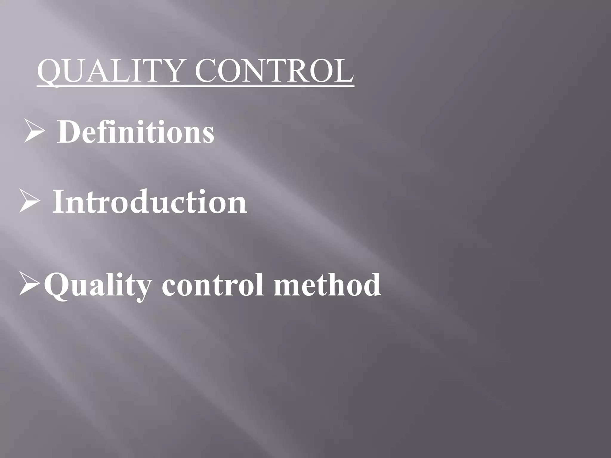 Quality control analysis | PPTX
