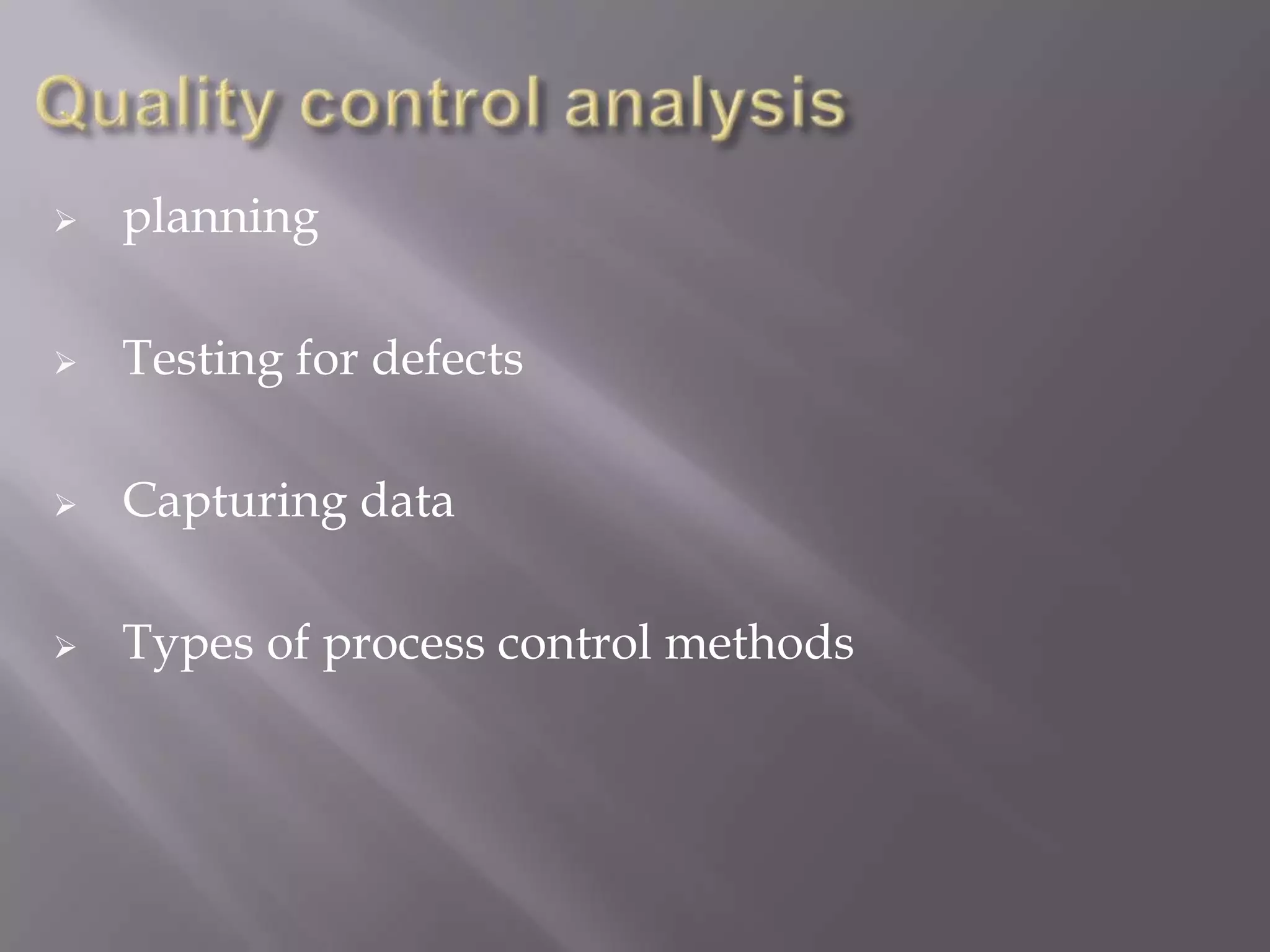 Quality control analysis | PPTX