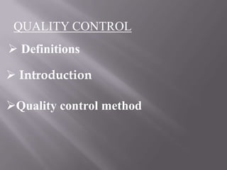 Quality control analysis | PPT