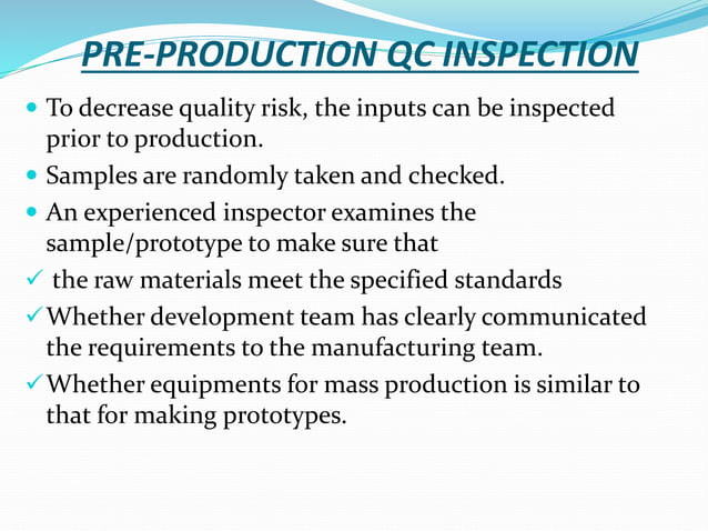 Quality control and inspection | PPTX | Manufacturing Industry | Industries