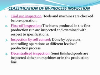 Quality control and inspection | PPTX