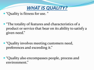 Quality control and inspection | PPTX
