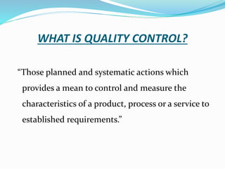 Quality control and inspection | PPTX