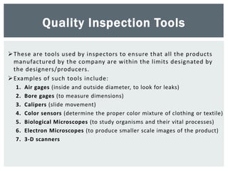Quality control and inspection | PPTX