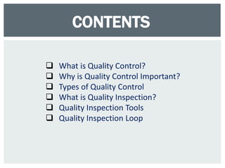 Quality control and inspection | PPTX