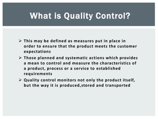 Quality control and inspection | PPTX