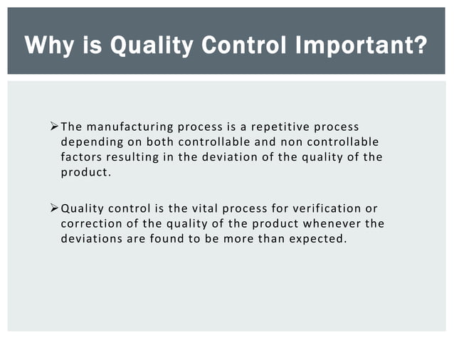 Quality control and inspection | PPTX