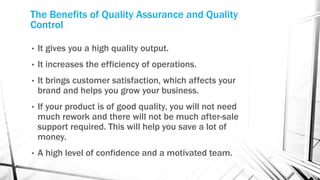 Quality control and quality assurance | PPTX