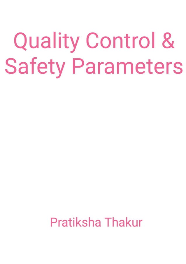 Quality Control and Safety Parameters as per WHO Guidelines | PDF ...