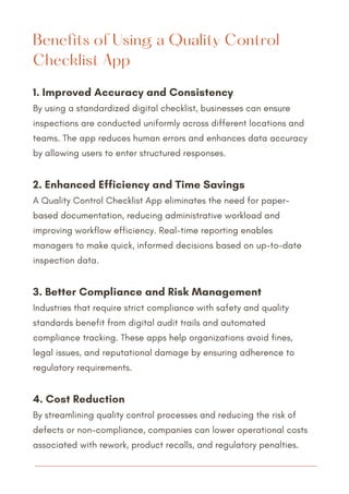 Quality Control Checklist App Enhancing Efficiency and Accuracy in ...