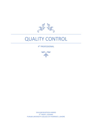 Quality control complete notes | PDF