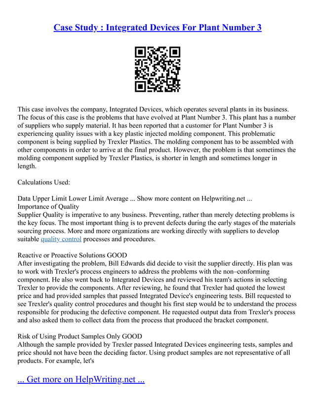 Quality Control Essay | PDF