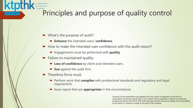 ISQC 1 / ISA 220 Quality control | PPTX