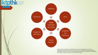 ISQC 1 / ISA 220 Quality control | PPTX