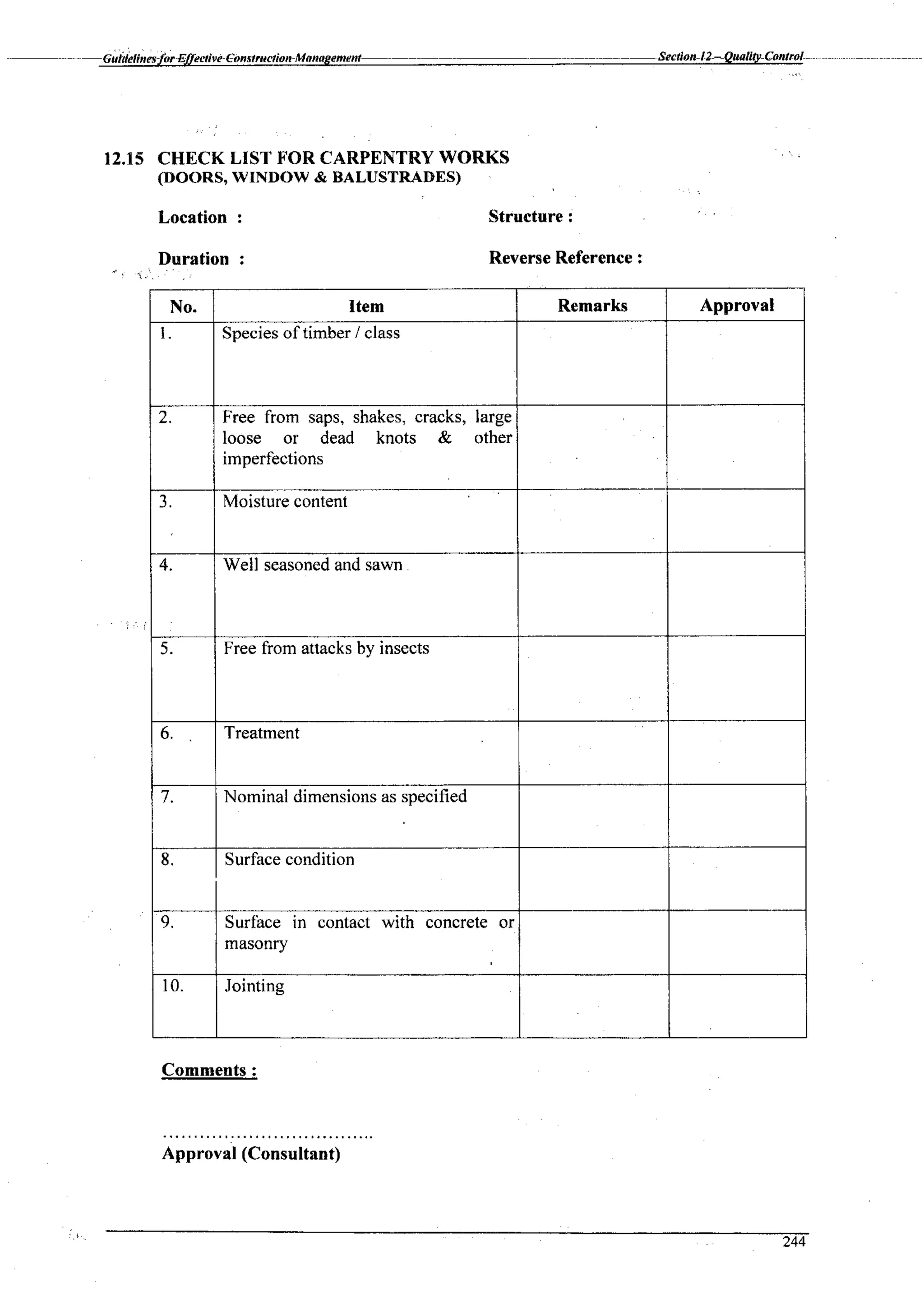 Quality control - Check list formats | PDF