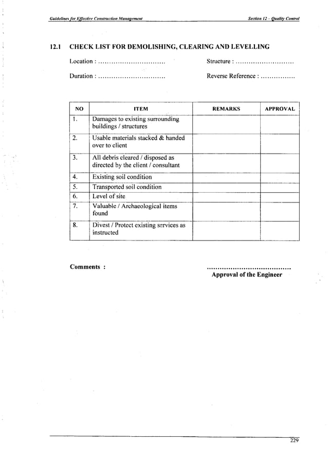 Quality control - Check list formats | PDF
